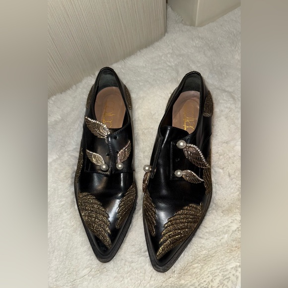 coliac | Shoes | Coliac Black And Gold Winged Loafers | Poshmark